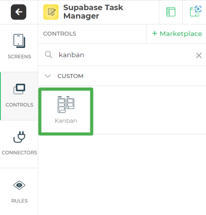 Creating a Supabase UI for a task management app on DronaHQ