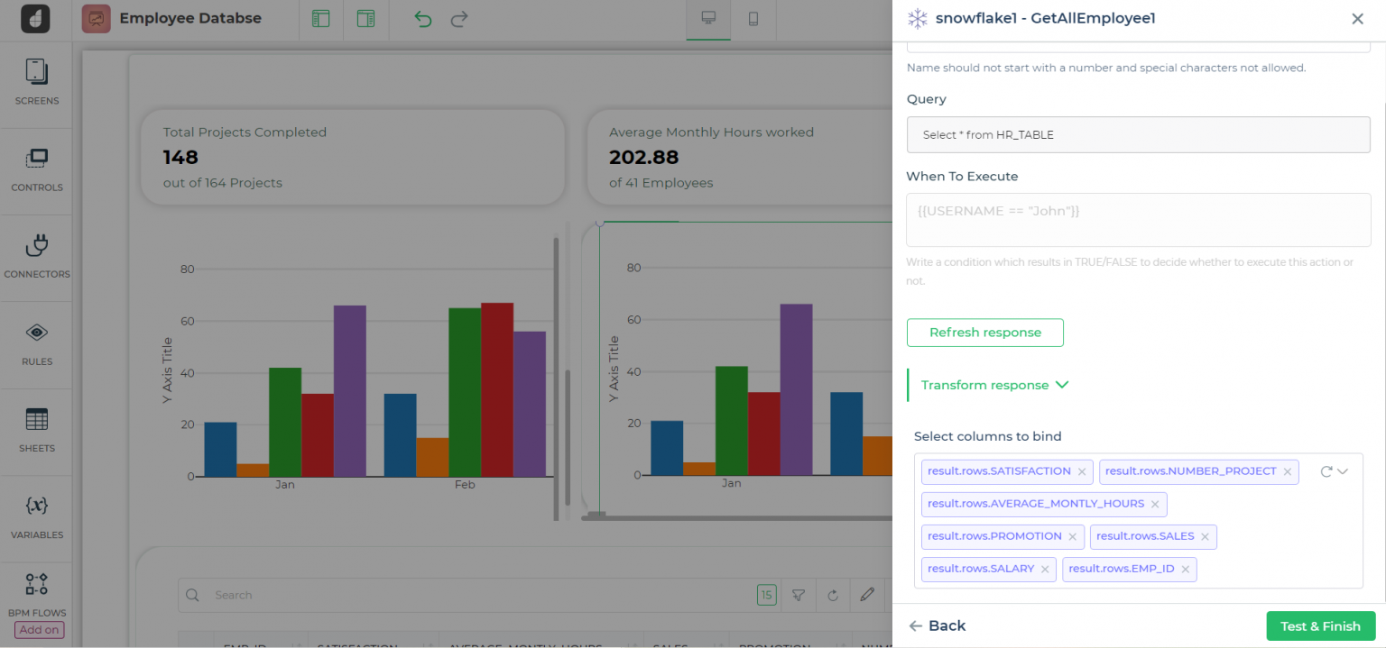 Building a snowflake dashboard - DronaHQ