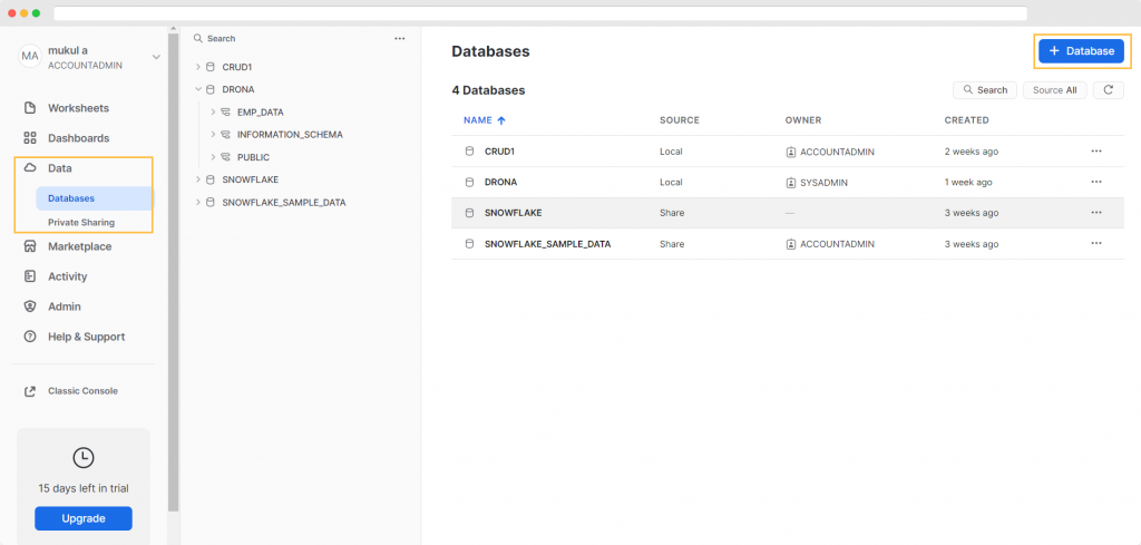 Building a snowflake dashboard - DronaHQ