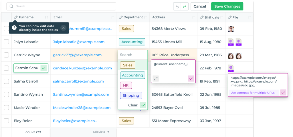 Making the Table Grid control more interactive with new enhancements ...