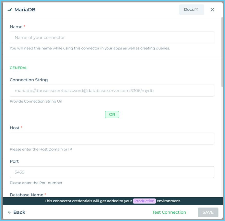 Build data collection form and admin panels using MariaDB and DronaHQ