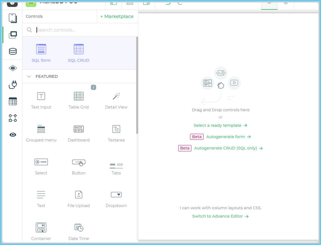 Build data collection form and admin panels using MariaDB and DronaHQ