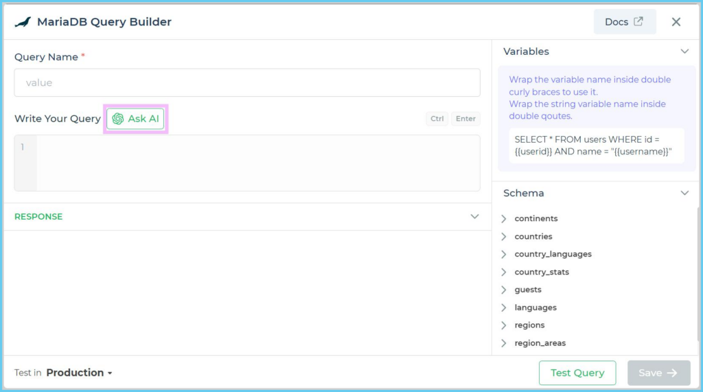Build data collection form and admin panels using MariaDB and DronaHQ