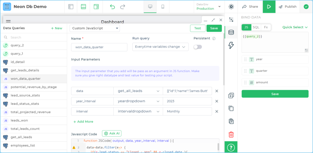 Building a dynamic frontend UI for Neon's serverless postgres - DronaHQ